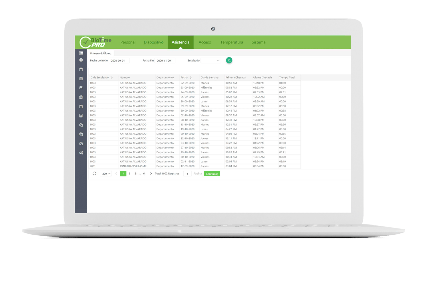 BioTime Pro – ZKTeco Latinoamerica